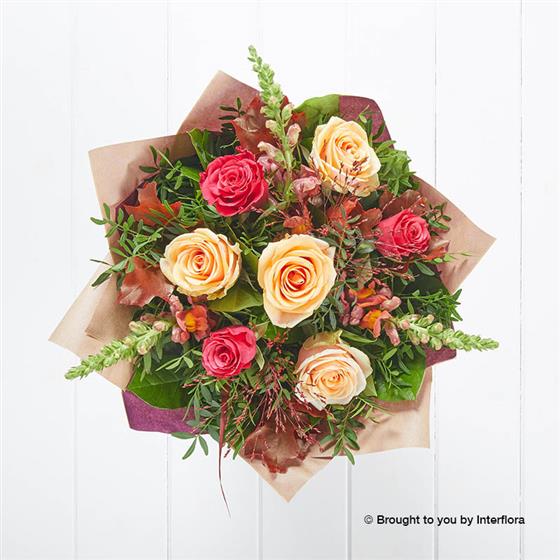 Bonfire Rose Hand-tied Perry Florist Harpenden